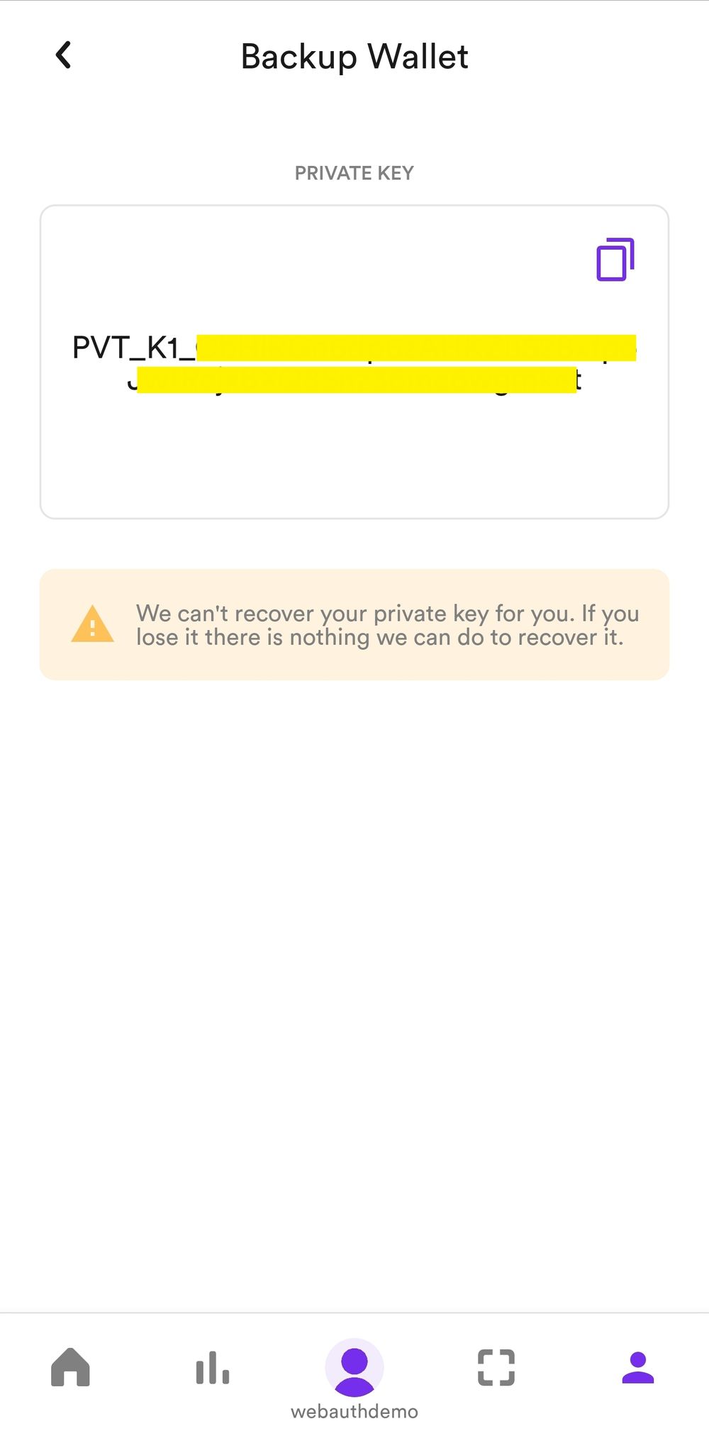 The importance of WebAuth.com Wallet private key
